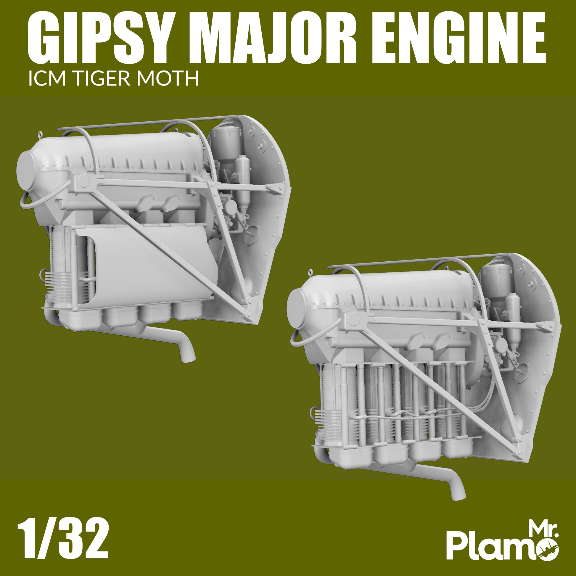 De Havilland Gipsy Major Engine - ICM Tiger Moth – Mr Plamo